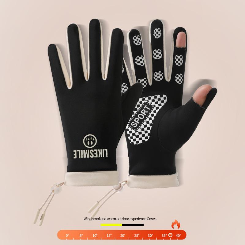 手袋 レディース 防寒手袋 スマートフォン対応 指なしタイプ 防風 撥水 グローブ 冬 アウトドア スポーツ 自転車 ドライブ ピンク グレー ブラック