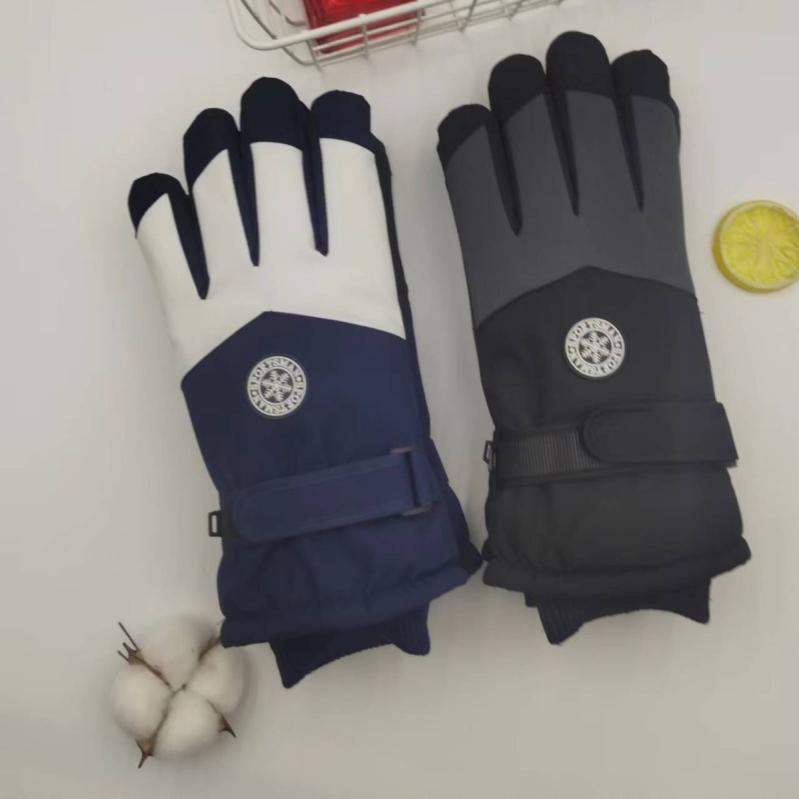 120個セットスキー手袋 メンズ 男性用 アウトドア バイク グローブ 秋冬 防寒 防風 撥水 厚手 裏起毛 暖かい スマホ対応 黒 グレー