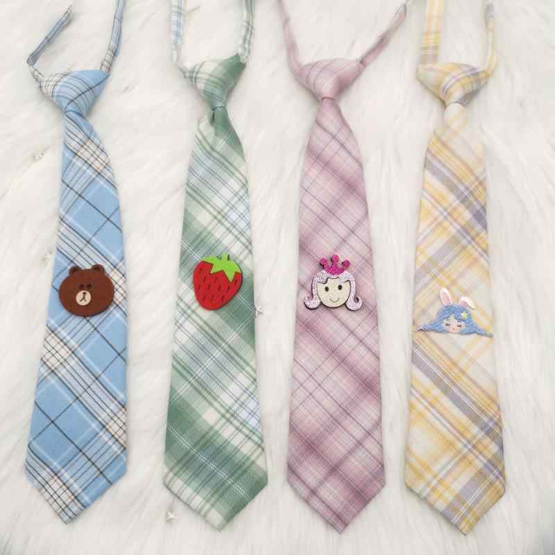 10個セットネクタイ 男女兼用 子供 大人 ストライプ柄 ウール かわいい DIY 格子柄 ワンタッチ・素材: ウール・柄: ストライプ・カラー: 1号プリンベア.2号イチゴ.3号少女.4号ウサギ耳の可愛い女の子・スタイル: カジュアル・対...