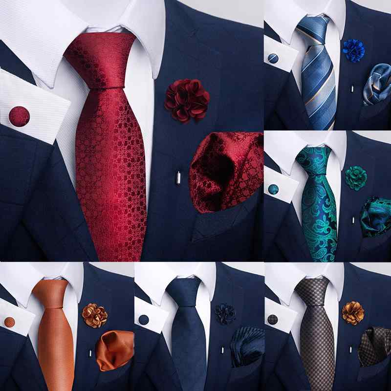 ネクタイ メンズ ペイズリー柄 ブラウン 茶色 フォーマル ビジネス 正装 チーフ カフス ブローチ セット 人造・カテゴリ: 领带・スタイル: 新潮・デザイン: ストライプ・素材: 人造丝・模様: ドット・性別: メンズ・柄: 提花・カラ...