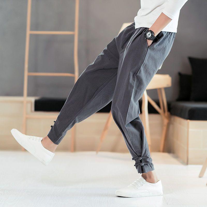 パンツ 男性用 メンズ 綿麻 僧侶 ズボン リネン ゆったり 禅修 長ズボン 春夏 薄手 高 elastic 伸縮性 カジュアル オフホワイト 紺色 コーヒー色 ブラック 黒 グレー ワインレッド カーキ S M L XL 2L 3L 4L 5L