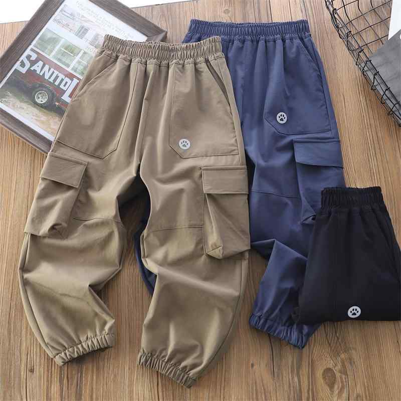 7個セット子供服 カーゴパンツ 男の子 ズボン 中学生 高学年 ロングパンツ 無地 伸縮性 ウエストゴム 春秋 カーキ 紺色 黒・スタイル: カジュアル・生地: 化学繊維・等級: B類・パンツ丈: 長ズボン・主な素材: ナイロン90%・対象...