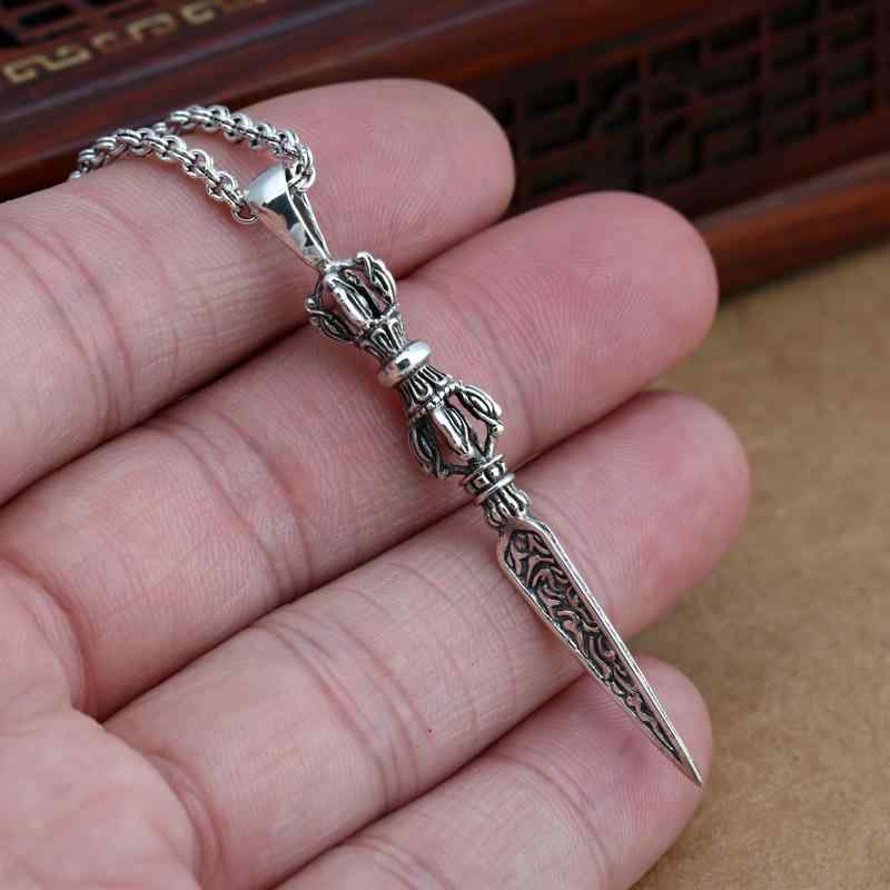 ネックレス レディース メンズ S925 シルバー 金剛杵 ペンダント トップ 男女兼用 レトロ タイシルバー アクセサリー ジュエリー・素材: シルバー925・スタイル: 和風・モチーフ: 金剛杵・加工: 精工・カテゴリ: ネックレス