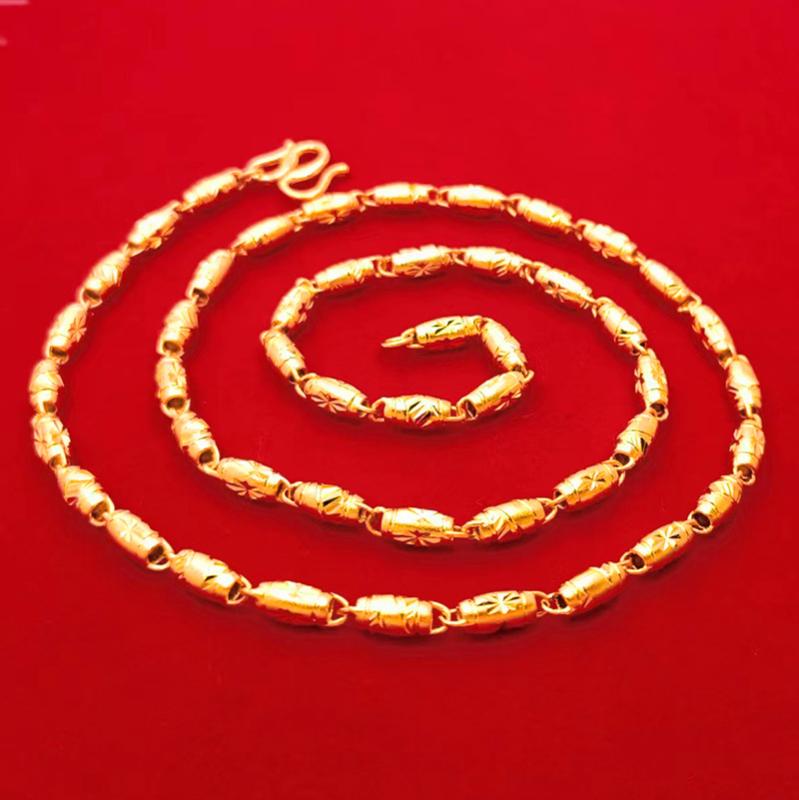 ネックレス メンズ 男性用 4mm 模造ゴールド サンドゴールド風 銅製 首飾り ペンダント アレルギー対応 エレガント ゴージャス・素材: 銅・加工技術: 電気メッキ・ネックレス素材: 銅・長さ: 51〜60cm・カラー: 4mm・スタイ...