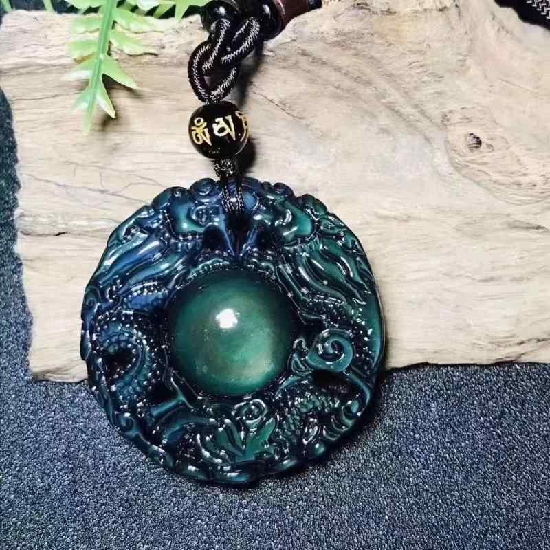ネックレス メンズ レディース 黒曜石 ダブルドラゴン ペンダント お守り アクセサリー・商品カテゴリ: ネックレス・デザイン: 動物/干支・加工: 研磨・カラー: 裸石.ペンダントトップ+紐.レインボーオブシディアンネックレス・モチーフ:...