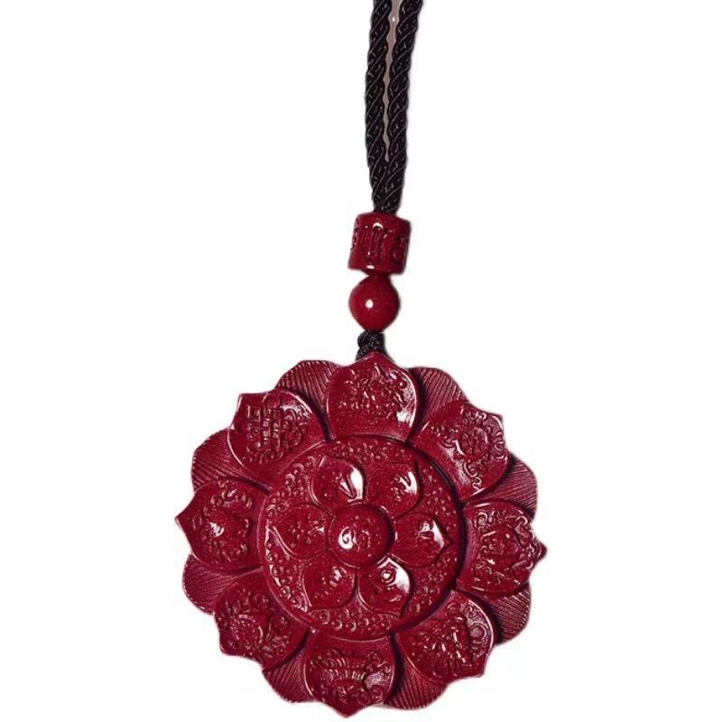 ネックレス レディース メンズ 朱砂 高含有 紫金砂 八宝蓮花 六字真言 ペンダント お守り アクセサリー 大号 エスニック レトロ・素材: 朱砂・形状: 幾何学型・加工方法: 研磨・カラー: 大号・スタイル: エスニック・商品カテゴリ: ...