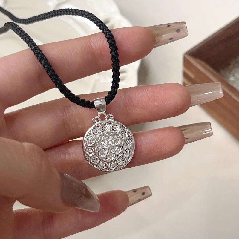 ネックレス レディース メンズ s925 シルバー 八宝羅盤 福字 ペンダント お守り ネックレス 925銀 縁起物 アクセサリー シルバー