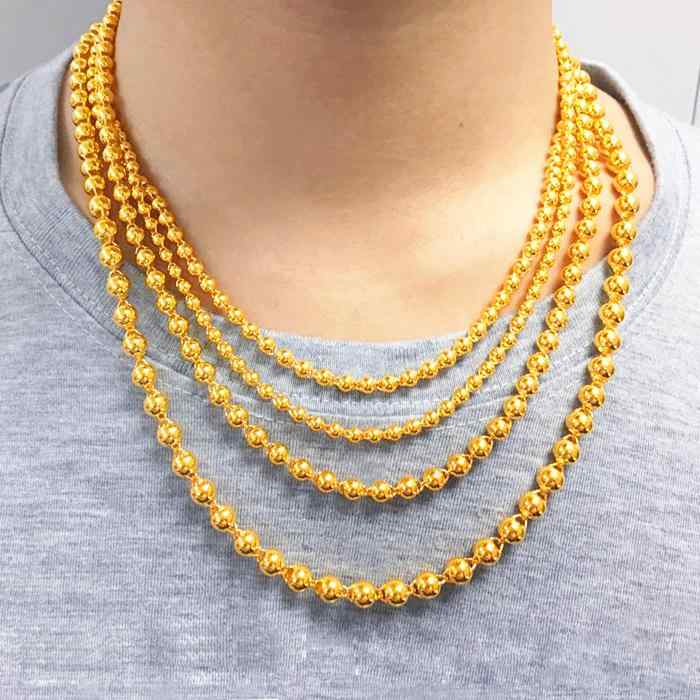 ネックレス 男女兼用 鍍金 ゴールドカラー 円珠 仏珠 光珠 チェーンネックレス ペンダント アレルギー対応・商品カテゴリ: ネックレス・素材: メッキ・加工: 電気メッキ・・チェーンスタイル: 丸玉チェーン・ペンダント素材: なし・周長:...