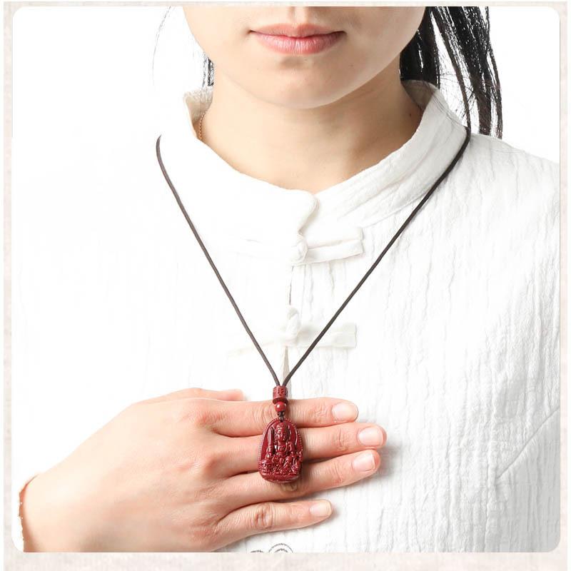 ネックレス レディース メンズ 朱砂 吊坠 原矿 紫金砂 高含有量 八大守护神 本命佛 アミュレット お守り ペンダント 民族風 アクセサリー アミターバ 不動明王 大日如来 普賢菩薩 文殊菩薩 虚空蔵菩薩 観音菩薩・素材: 朱砂・造型: ...