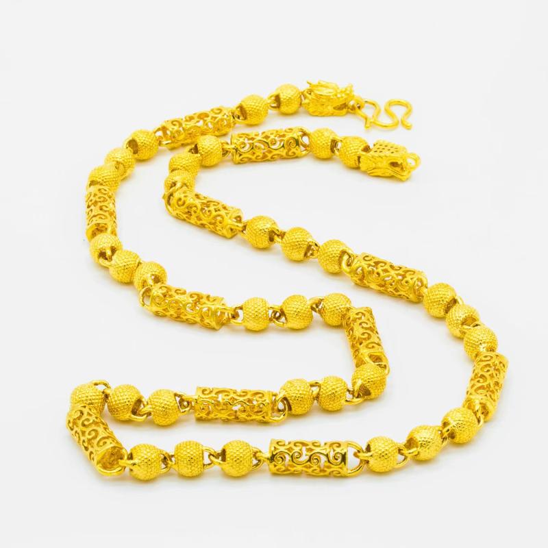 ネックレス 男性用 真鍮 镀金 六角 パイナップル チェーン 個性 的 金属 アクセサリー 大ぶり ゴールド 竹節 チェーン・素材: 銅・チェーンスタイル: 竹節チェーン・長さ: 51cm-80cm・スタイル: 個性・対象: メンズ・モチー...