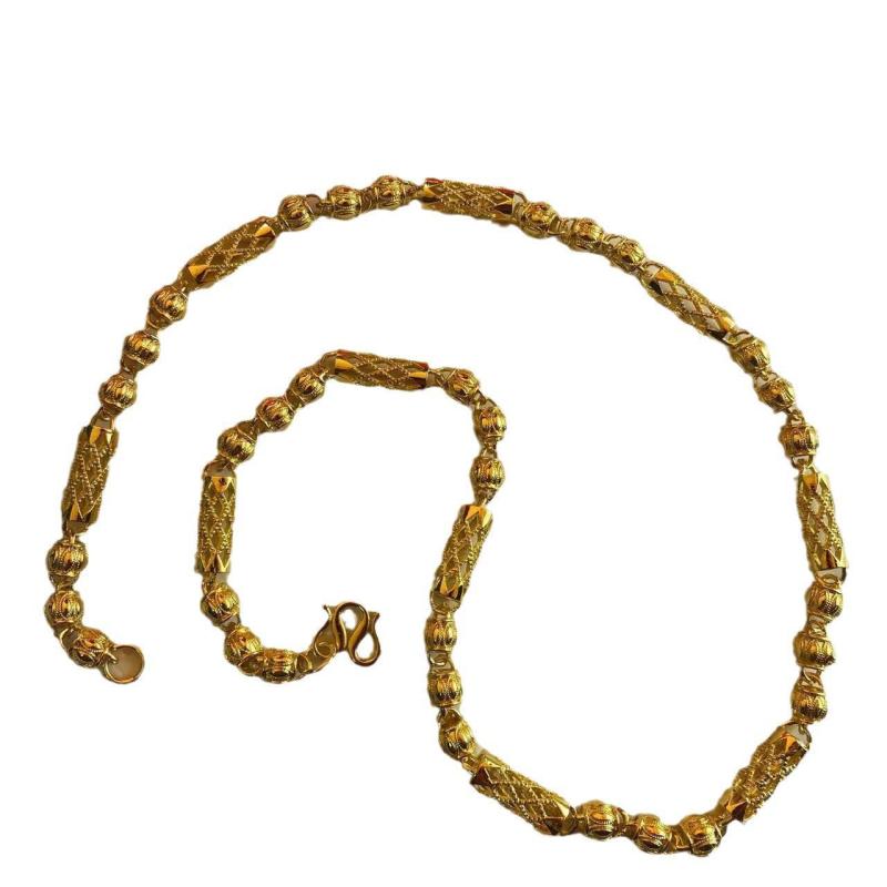 ネックレス メンズ 男性用 合金 核桃 くるみ モチーフ 51cm 60cm 電気メッキ加工 年 春夏 個性 派手 網状 アフリカ 南米 東南アジア 北米 東北アジア 中東