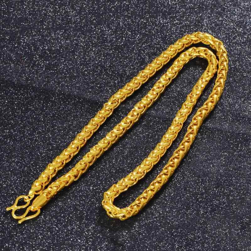 ネックレス メンズ 龍骨 蛇骨 チェーン 土豪金 大ぶり ごつめ タンク 麻花 男女兼用 シンプル
