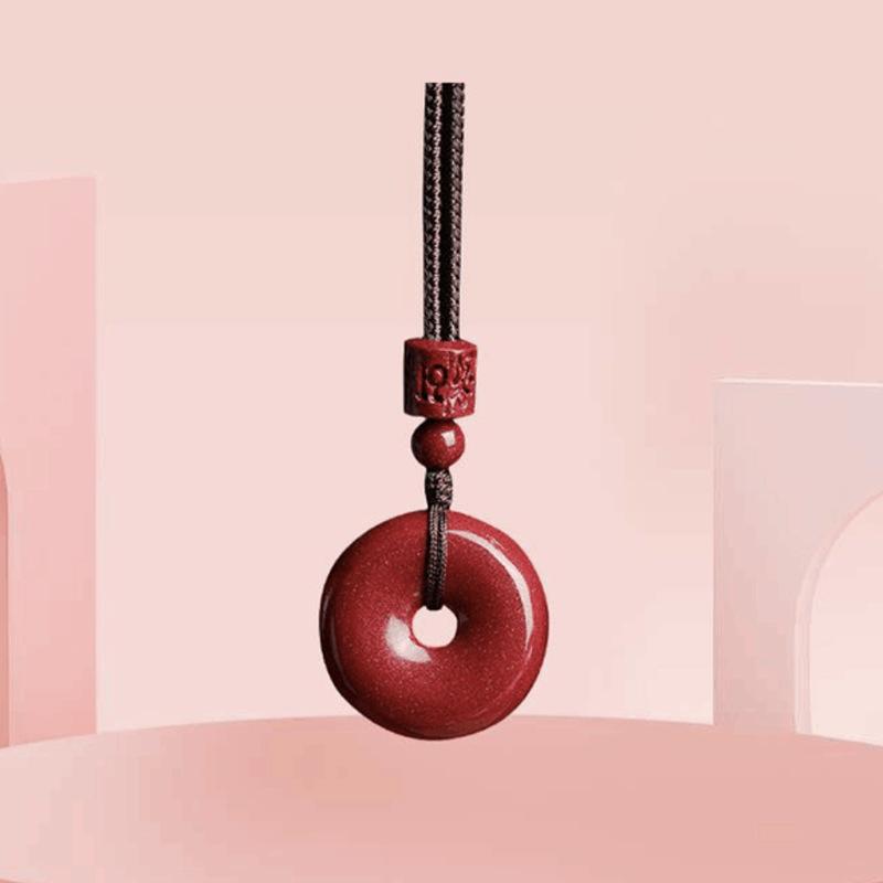 ネックレス レディース メンズ 高度朱砂 平安御守 ペンダント お守り アクセサリー 小物 紫金砂 小さめ 中くらい 大きめサイズ 民族風 アジアン テイスト・素材: 朱砂・ обработка: 手工・カラー: 紫金砂（小号平安扣.咖色紐...