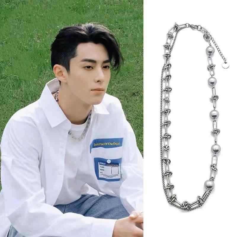 2個セットネックレス メンズ チタン鋼 グレーパール デザイン チョーカー ペンダント 幾何学模様 幾何柄 クール ストリート スタイリッシュ ユニセックス・素材: チタン鋼・処理: 研磨・デザイン: 幾何学型・チェーンスタイル: 鎖骨チェ...