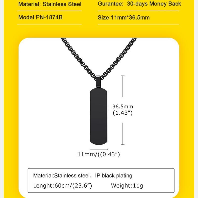 ネックレス メンズ 男性用 ステンレス プレート ペンダント 幾何学模様 ヒップホップ ストリート スティールカラー ブラック・素材: ステンレス・処理: 電鍍・デザイン: 幾何学・チェーンタイプ: 鎖骨チェーン・多層構造: 単層・ペンダン...