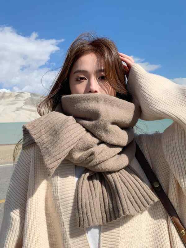 2個セットマフラー レディース メンズ 秋冬 厚手 ニット 韓国 無地 ストール ショール 襟巻き カップル あったか 褐色 ワインレッド ベージュ クラインブルー キャメル グリーン・機能: 保温・スタイル: スカーフ.マフラー・カラー:...