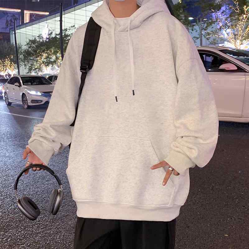 パーカー メンズ 秋冬 スポーツ トレーナー スウェット コットン フード付き プルオーバー 厚手 無地 ルーズフィット ビッグシルエット カジュアル 普段使い ブラック系 ホワイト系・カテゴリ: スウェット/トレーナー ・スタイル: ベー...