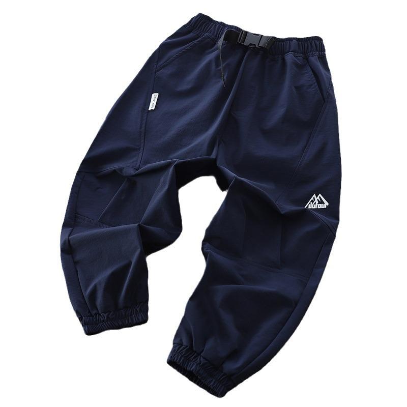 2個セット子供服 パンツ 中大サイズ 男女兼用 無地 伸縮性 ウエストゴム ロングパンツ カジュアルパンツ 秋 ズボン 紺色 カーキ 110〜160・スタイル: カジュアル・生地: 化学繊維・レベル: B・パンツ丈: ロングパンツ・メイン素...