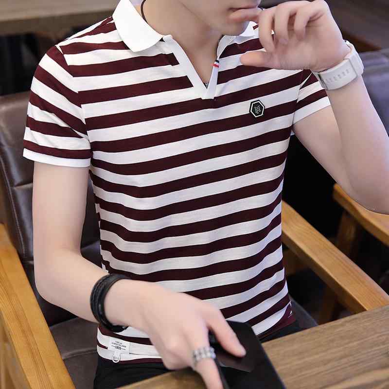 Tシャツ メンズ 半袖 ストライプ コットン スリム 襟付き POLOシャツ 韓国 トップス 薄手 通気性 カジュアル 春夏・カテゴリ: Tシャツ・スタイル: 韓国・柄: ストライプ.幾何学模様.プリント・フィット: スリム・ネックライン:...