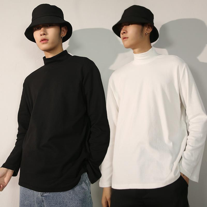 インナー メンズ 男性用 長袖 カットソー ポリエステル 無地 ハイネック 秋冬 保温性 伸縮性 肌着 トップス・素材: ポリエステル・ネックライン: セミハイネック・対象: メンズ・機能: 保温・層数: 単層・カラー: ブラック.ホワイト...