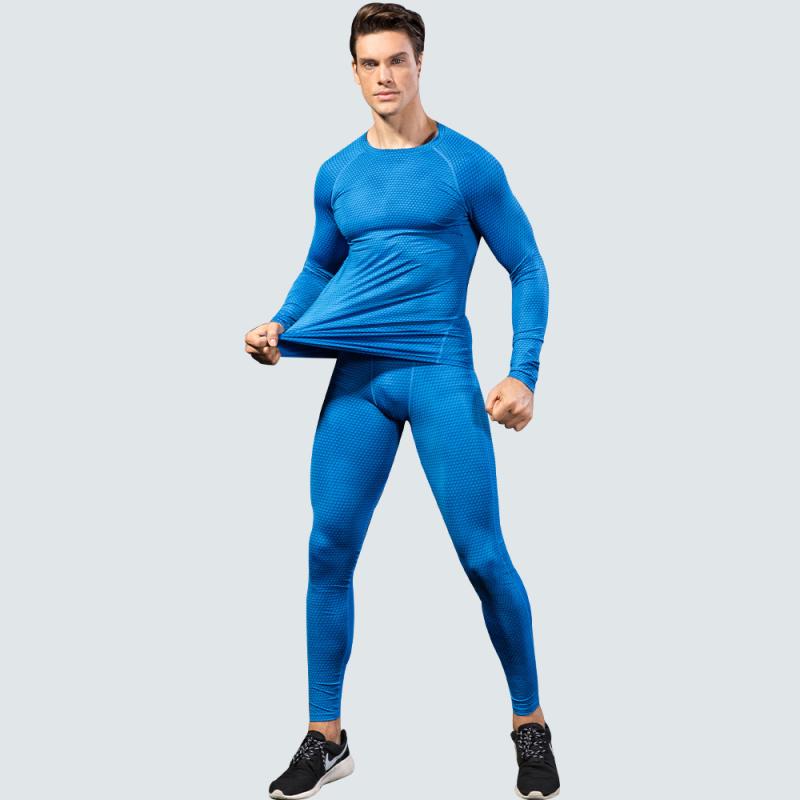 メンズ スポーツウェア 上下セット 速乾性 高弾性 トレーニングウェア 長袖 Tシャツ ロングパンツ ランニングウェア ジム 運動着 ポリエステル 吸湿性 通気性 ブラック レッド ブルー ホワイト 蛇鱗・スタイル: タイト・機能: 速乾....