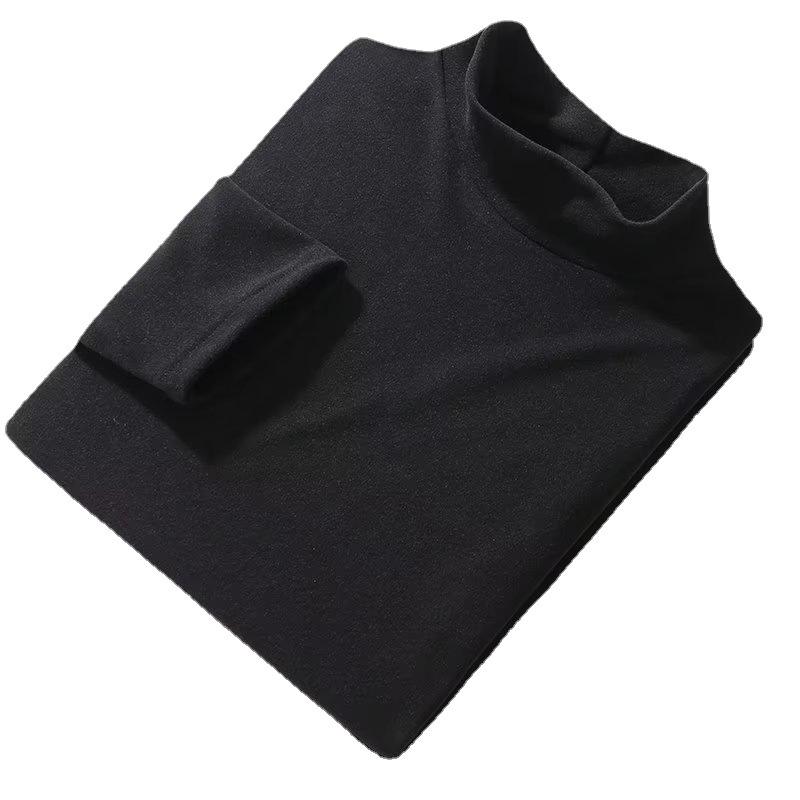 Tシャツ メンズ 秋冬 韓国 スリム 保温 インナー 半ハイネック トップス 長袖 ポリエステル 無地 ブラック コーヒー色 ダークグレー・スタイル: 英倫風・素材: ポリエステル95%・柄: 無地・対象: 青少年・タイプ: プルオーバー・...