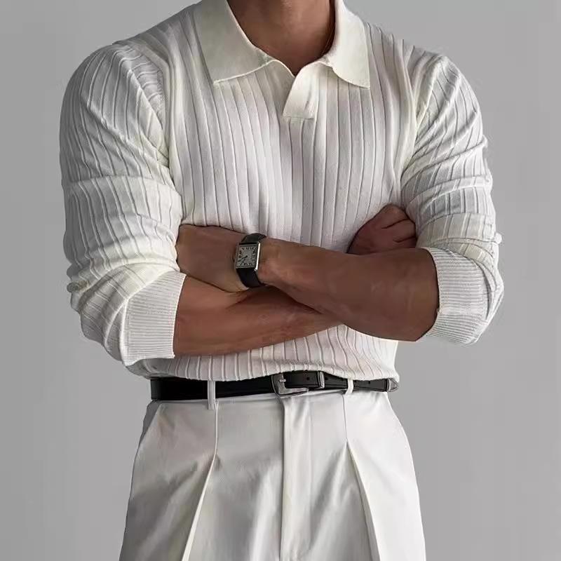 ポロシャツ 男性用 長袖 無地 リブ 伸縮性 スリムフィット カットソー トップス 黒 白 コーヒー色 春秋・カテゴリ: ポロシャツ・スタイル: 韓国・袖丈: 長袖・フィット: スリム・柄: 無地・・対象年齢: 18-24歳・素材: ポリエ...