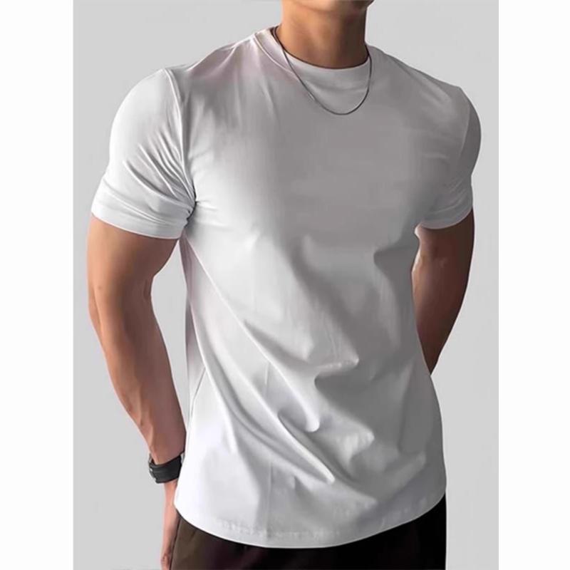 Tシャツ メンズ 半袖 トップス カットソー スリムフィット 無地 薄手 クルーネック プルオーバー カジュアル スタイル ブラック ホワイト・スタイル: ベーシック・柄: 無地・対象: ・袖丈: 半袖・ネックライン: ラウンドネック・厚さ...