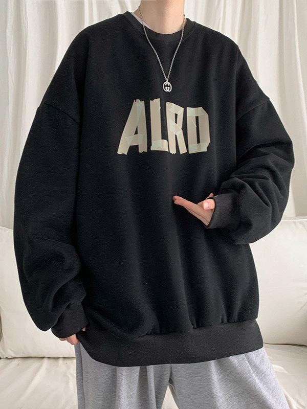 スウェット メンズ 秋冬 裏起毛 トレーナー プルオーバー 長袖 トップス ラウンドネック 部屋着 ルームウェア ゆったり 大きめサイズ 普段使い 韓国 カジュアル ストリート ブラック ホワイト ポリエステル・カテゴリ: トレーナー/フリ...