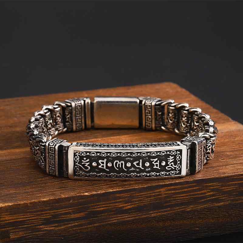 ブレスレット メンズ 六字真言 民族風 ハンドメイド アクセサリー 男女兼用 回転 彫刻 アジアン テイスト エスニック 合金 電気メッキ・素材: 合金・処理: 電気メッキ・スタイル: 男女兼用・デザイン: 文字・数字・カテゴリー: ブレス...