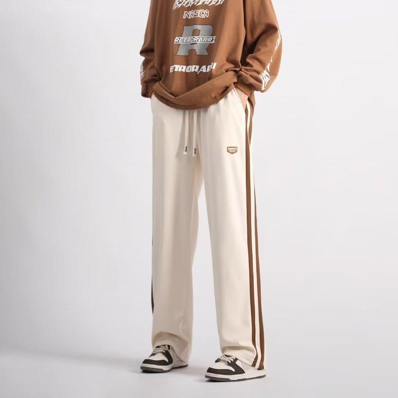 パンツ メンズ コーデュロイパンツ ストライプ柄 ズボン テーパードパンツ イージーパンツ 薄手 春夏 カジュアルパンツ スポーティ 普段使い ブラック系