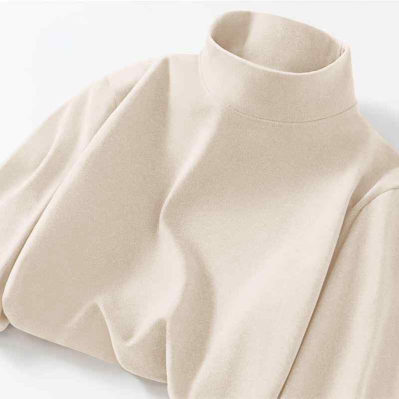 Tシャツ メンズ 長袖 トップス 秋冬 ハーフハイネック 両面フリース スリムフィット インナーシャツ 保温性 ポリエステル 部屋着 普段使い ブラック コーヒー 墨緑 グレー ベージュ