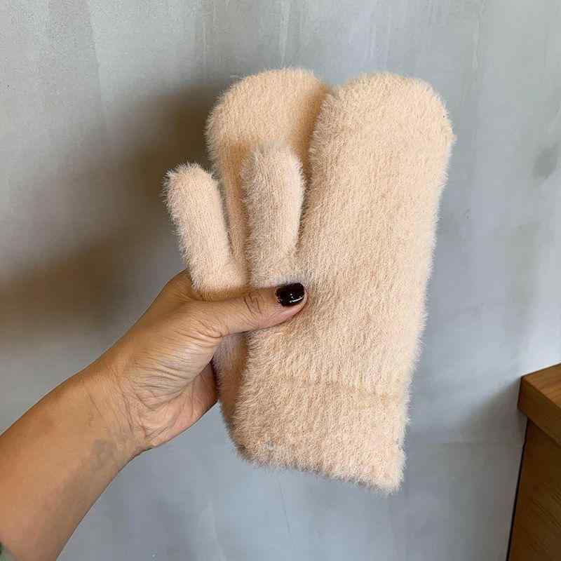 手袋 手袋 レディース 冬用 防寒 グローブ 厚手 裏起毛 ファー風 かわいい 学生 自転車 バイク ベージュ ホワイト ピンク グレー ブラック パープル