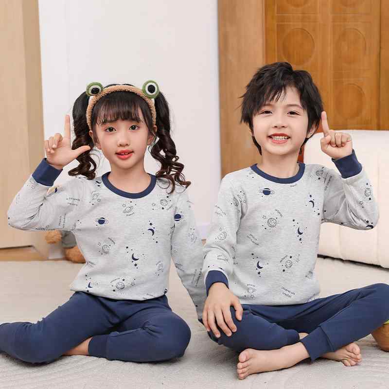 子供服 秋用 長袖パジャマ 上下セット 綿 キッズ 男の子 女の子 保温インナーウェア 中厚手 普段使い 部屋着 100cm 110cm 120cm 130cm 140cm 150cm 160cm