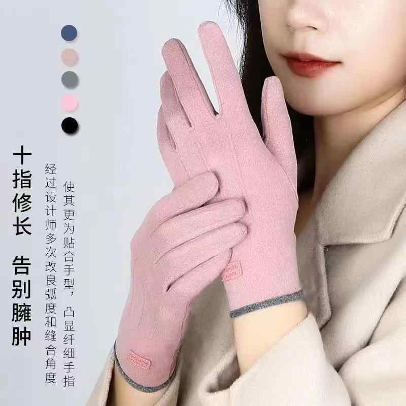 手袋 レディース 防寒手袋 スマートフォン対応 秋冬 暖かい 裏起毛 グローブ 女性用 ピンク パープル ブラック グレー・機能: 防滑, 触屏, 保温, 防風・款式: 分指手套・カラー: ピンク, 紫, ブラック, グレー・サイズ: 均码...