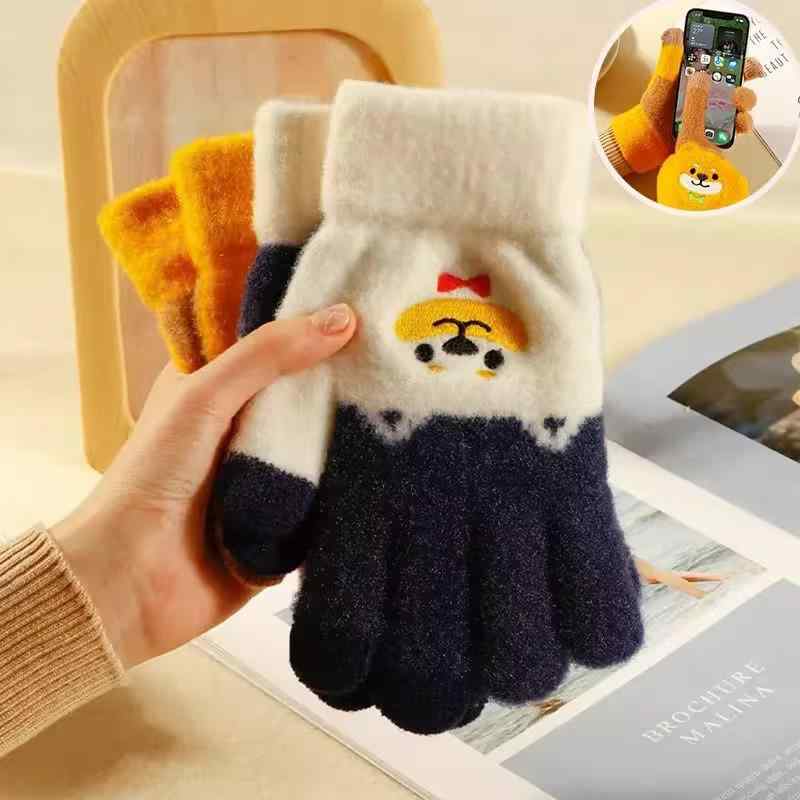 手袋 レディース メンズ 冬用 防寒 グローブ スマートフォン対応 ブルー イエロー グリーン 小熊 かわいい 裏起毛 自転車 バイク 暖かい 韓国・機能: 保温・款式: 分指手套・カラー: 藍白小熊触屏手套, 黄色小熊触屏手套, 绿色小熊...