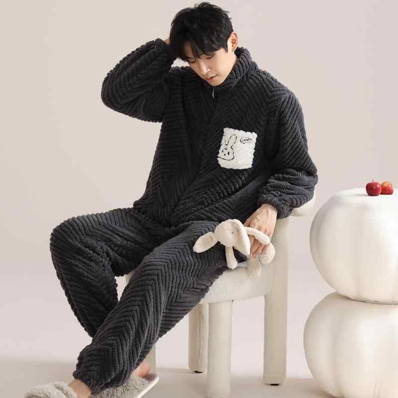 パジャマ レディース メンズ 冬 上下セット フランネル 提花 絨毛 厚手 暖か 伸縮性 長袖 長ズボン ルームウェア 部屋着 快適 ポリエステル かわいい