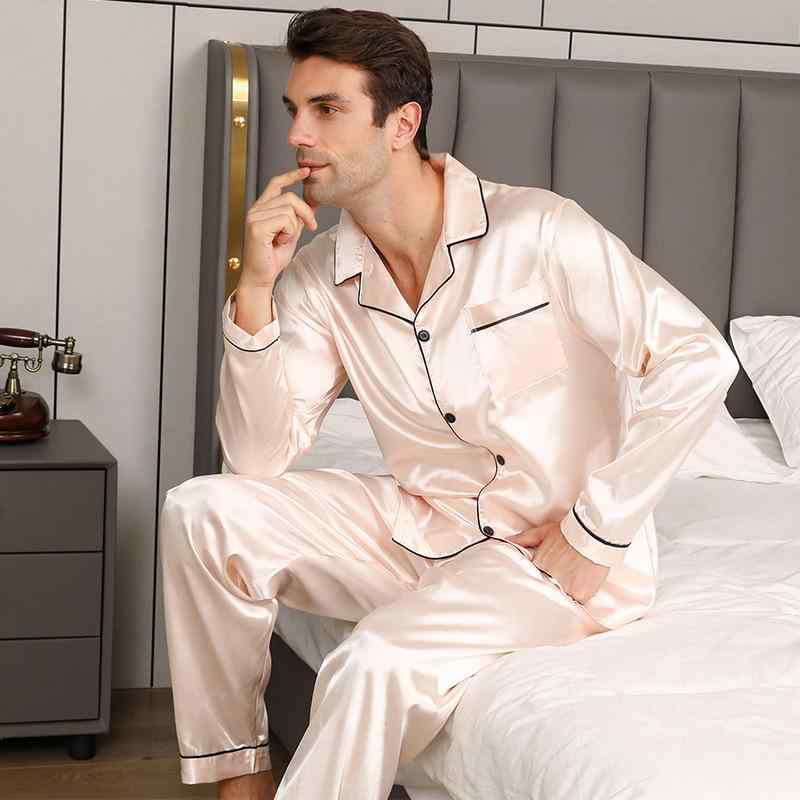 パジャマ メンズ 男性用 長袖 開襟シャツ 上下セット 接触冷感 ホームウェア 部屋着 薄手 涼しい ポリエステル