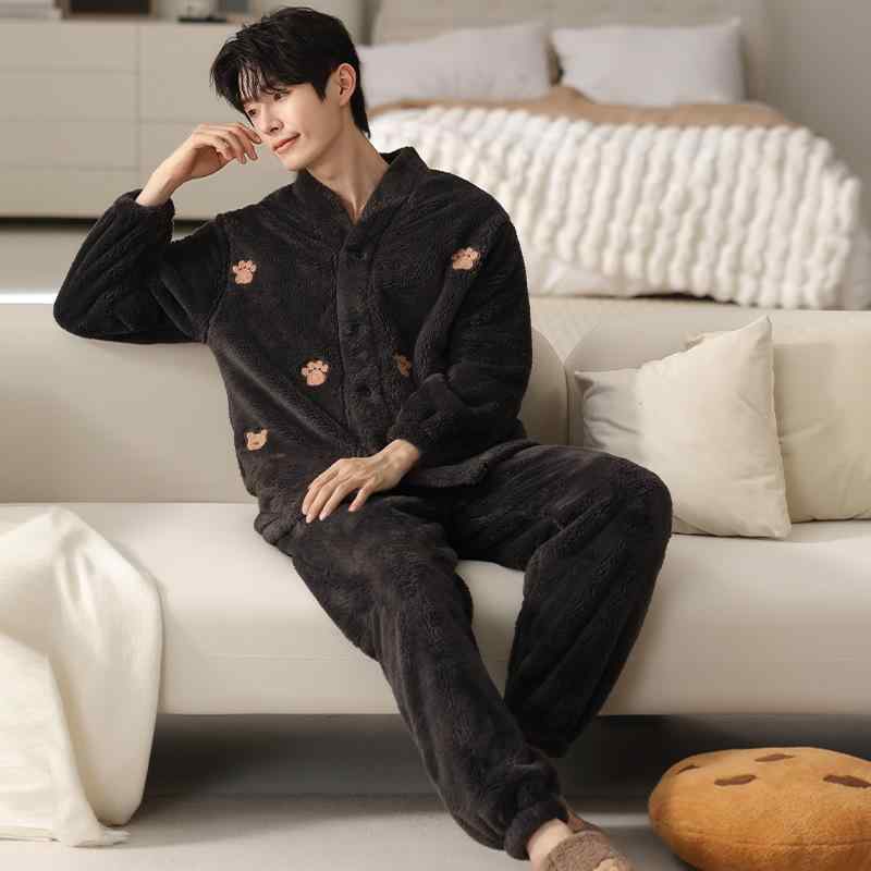 ルームウェア レディース かわいい 珊瑚绒 長袖 長ズボン 上下セット 襟付き あったか 寝巻き ポリエステル 部屋着 リラックス 秋冬・カテゴリ: セットアップ・素材: ポリエステル（95-）.珊瑚绒・タイプ: 前開き・厚さ: 厚手 (約...