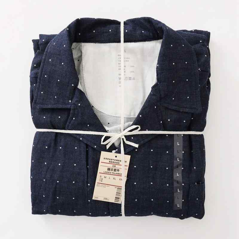 パジャマ レディース メンズ 春夏 全綿 ダブルガーゼ 寝巻き ルームウェア 上下セット 長袖 長ズボン 半袖 短パン 部屋着 綿 薄手 日本風 ネイビー ベージュ ピンク グレー S M L XL