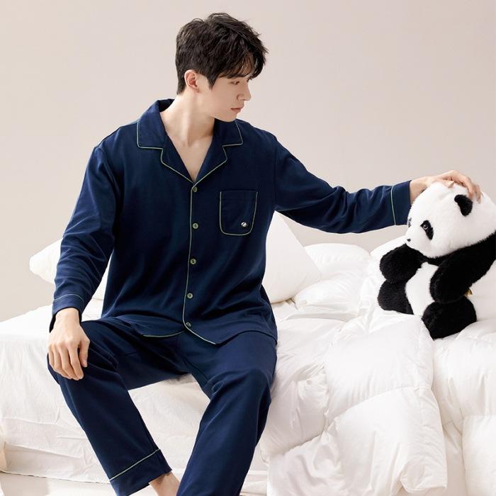パジャマ メンズ 男性用 長袖 コットン 綿 高襟 スタンドカラー ルームウェア 部屋着 上下セット セットアップ オールシーズン・カテゴリ: 睡衣・ネックライン: ハイネック/タートルネック・袖丈: 長袖・パンツ丈: フルレングス・カラー...