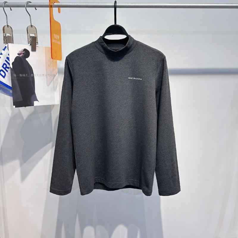 Tシャツ メンズ 男性用 秋冬 ハイネック ニット カットソー コットン 保温 インナー トップス 普段使い・スタイル: ベーシック・柄: 無地・対象: 若者・ネックライン: クルーネック・袖丈: 長袖・フード: なし・・素材: 綿85%・...