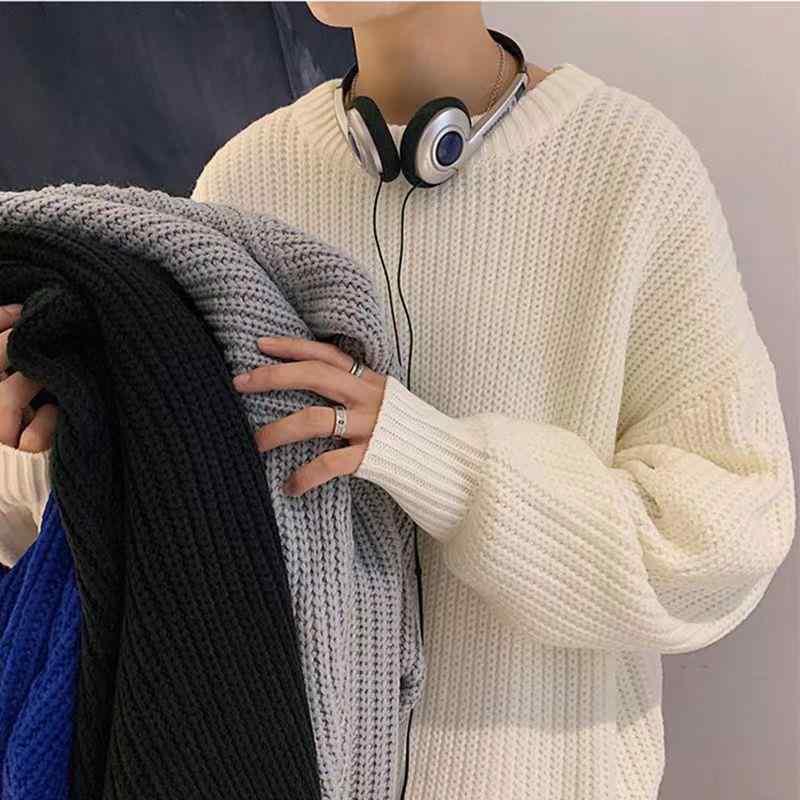 ニット メンズ 秋冬 長袖 丸首 セーター ゆったり 厚手 カジュアル トップス 春秋 レトロ 韓国 無地 普段使い・素材: 麻類混紡 ・スタイル: プルオーバー ・フィット: ゆったり ・ネックライン: ラウンドネック ・袖丈: 長袖 ・...