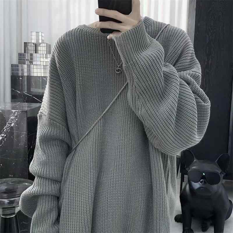 ニット メンズ カーディガン 秋冬 韓国 ゆったり 長袖 トップス カットソー プルオーバー ラウンドネック リブ 伸縮性 レトロ カジュアル ストリート 普段使い デート・素材機能: 高弾 ・スタイル: プルオーバー ・版型: ゆったり ...