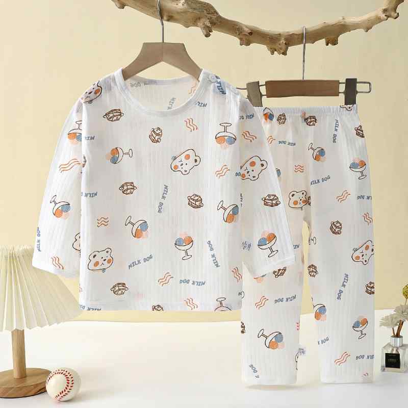 子供用パジャマ キッズ 薄手 長袖 ルームウェア 男の子 エアコン服 女の子 通気性 吸汗性 精梳綿 カートーン柄 7分袖 綿 春夏