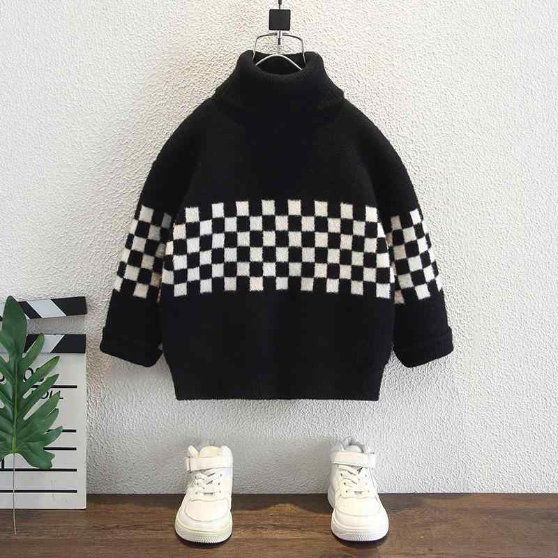 子供用セーター 男の子用 厚手 ニット トップス 秋冬 高齢 チェック柄 コットン 長袖 普段使い 通学 90cm 100cm 110cm 120cm 130cm 140cm 150cm・対象: キッズ・生地加工: 柔らか・スタイル: 韓国...