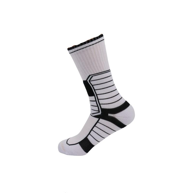 靴下 メンズ スポーツ ソックス バスケットボール 用 厚手 ミドル丈 滑り止め 吸汗 防臭 白 黒