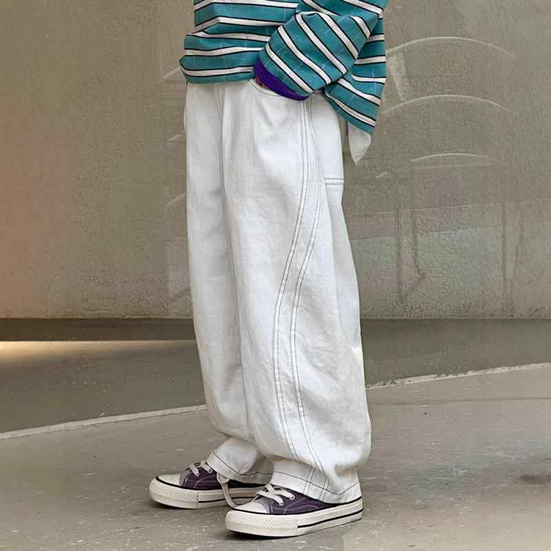 キッズ パンツ 春秋 子供服 ゆったり 長ズボン ズボン カジュアルパンツ ボーイズ 120cm 130cm 140cm 150cm 160cm 170cm ホワイト 綿