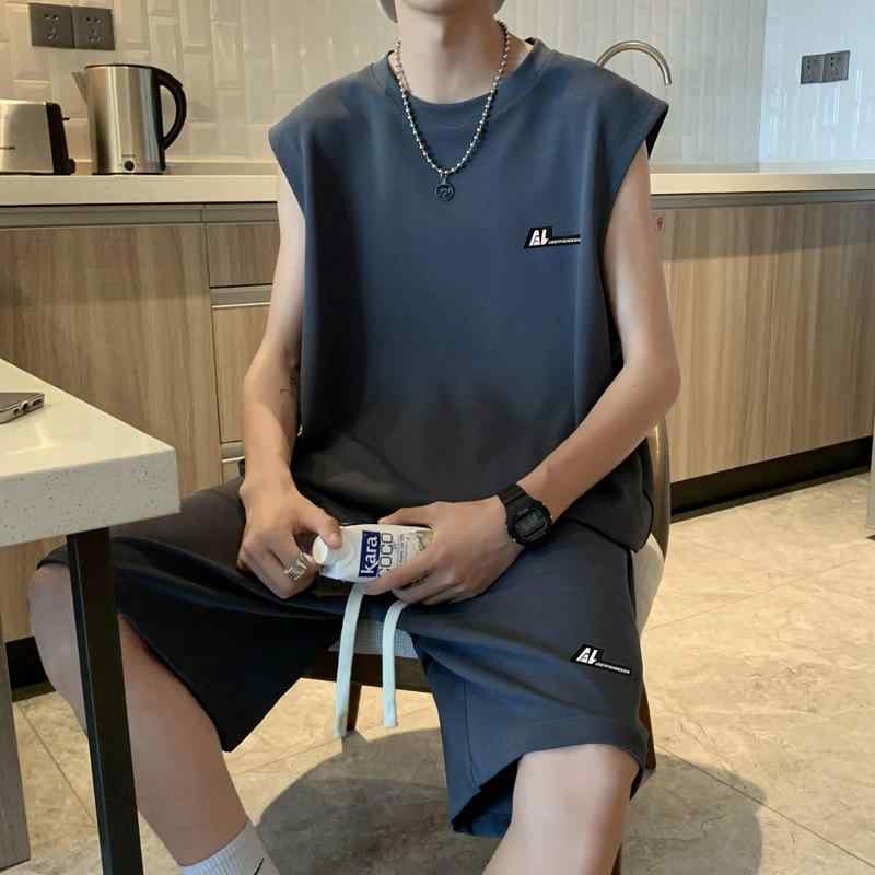 スポーツウェア メンズ ノースリーブ ショートパンツ 上下セット 接触冷感 吸湿速乾 ランニング トレーニング バスケットボール用 普段使い ブラック ホワイト グレー ポリエステル