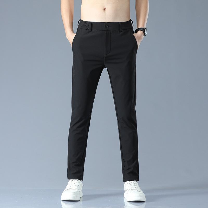 パンツ メンズ 男性用 スラックス 春夏 薄手 接触冷感 ストレッチ 伸縮性 ストレート ビジネス カジュアル ロングパンツ ズボン グレー ブラック ブルー・スタイル: 都市・パンツのスタイル: ペンシルパンツ/スキニーパンツ・パンツのタ...